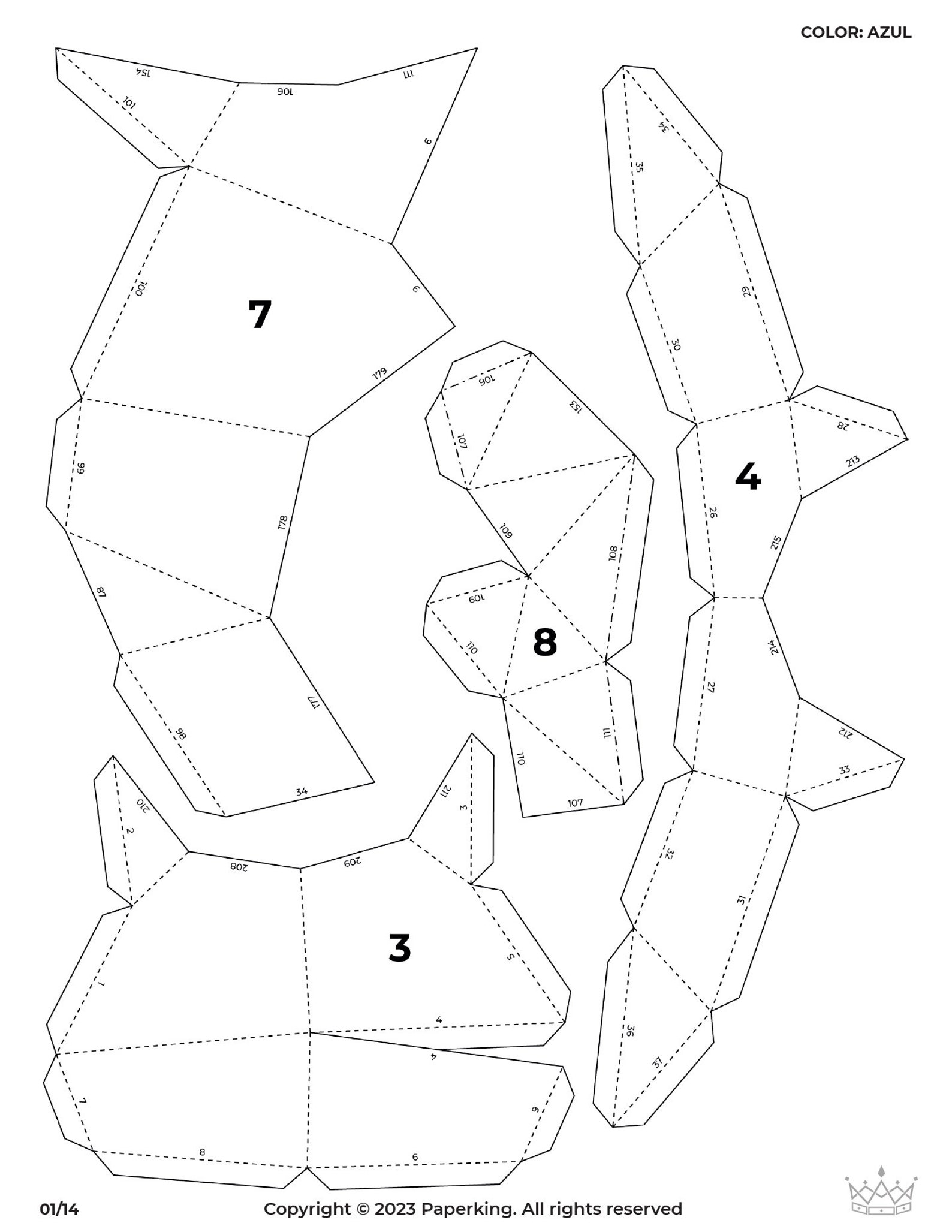 Stitch Papercraft 3D, Pepakura Pdf Template Low Polygonal Paper ...