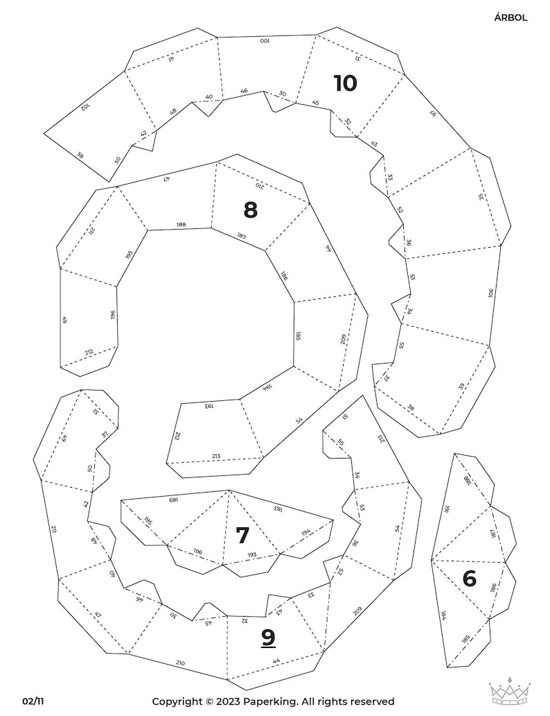 Christmas Tree Papercraft 3D, Pepakura Pdf Template Low Polygonal Paper ...