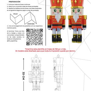 Nutcracker Papercraft 3D – Low Poly PDF Svg Dxf Template | Pepakura ...