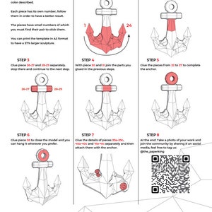 Anchor Papercraft 3D, Pepakura Pdf Template Low Polygonal Paper ...