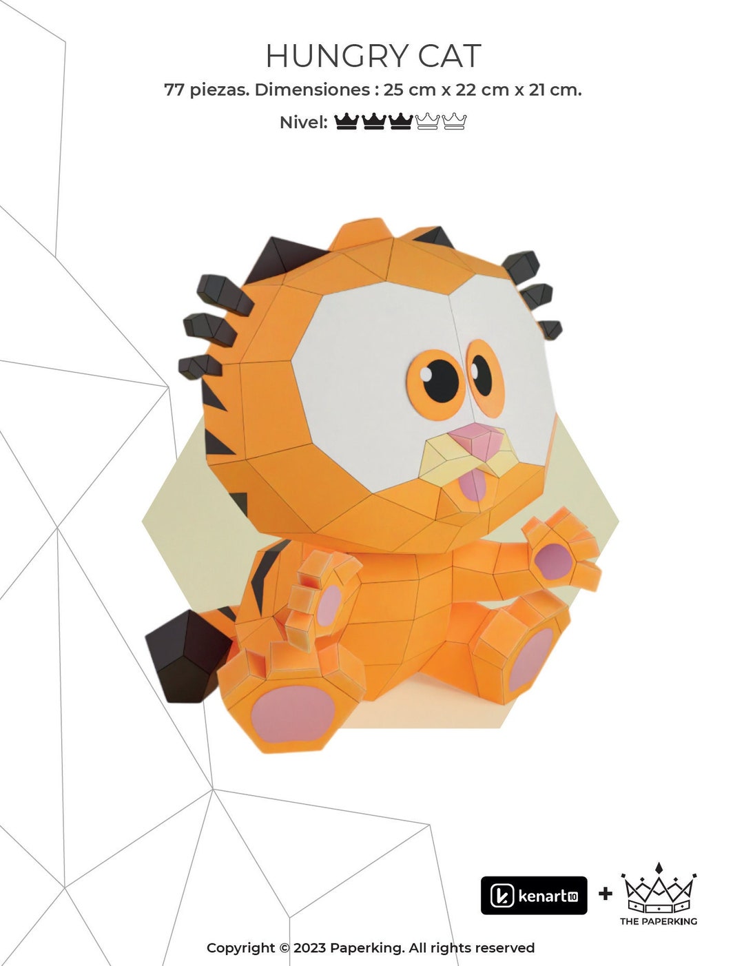 Baby Cat Papercraft 3D, Pepakura Pdf Template Low Polygonal Paper ...