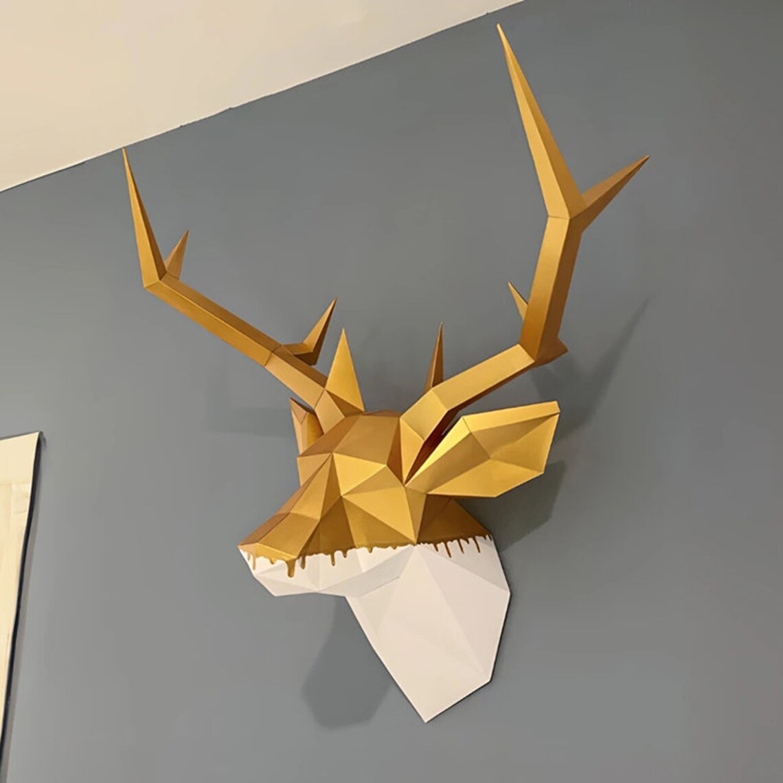 Deer Papercraft 3D, Pepakura Pdf Template Low Polygonal Paper Sculpture ...