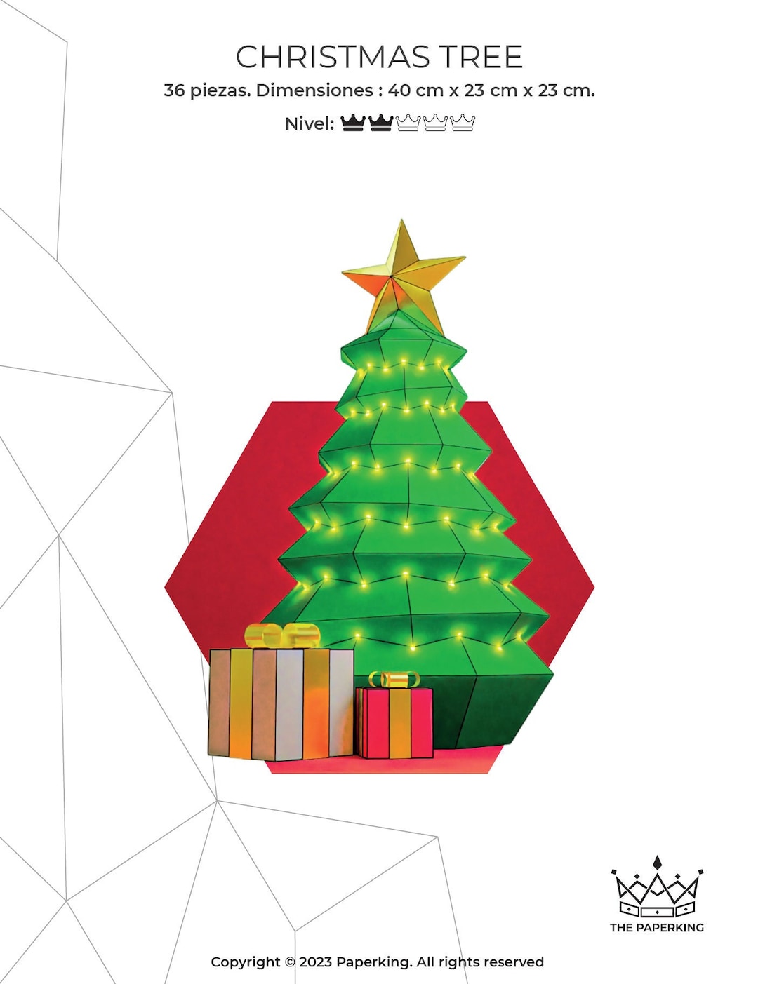 Christmas Tree Papercraft 3D, Pepakura Pdf Template Low Polygonal Paper ...