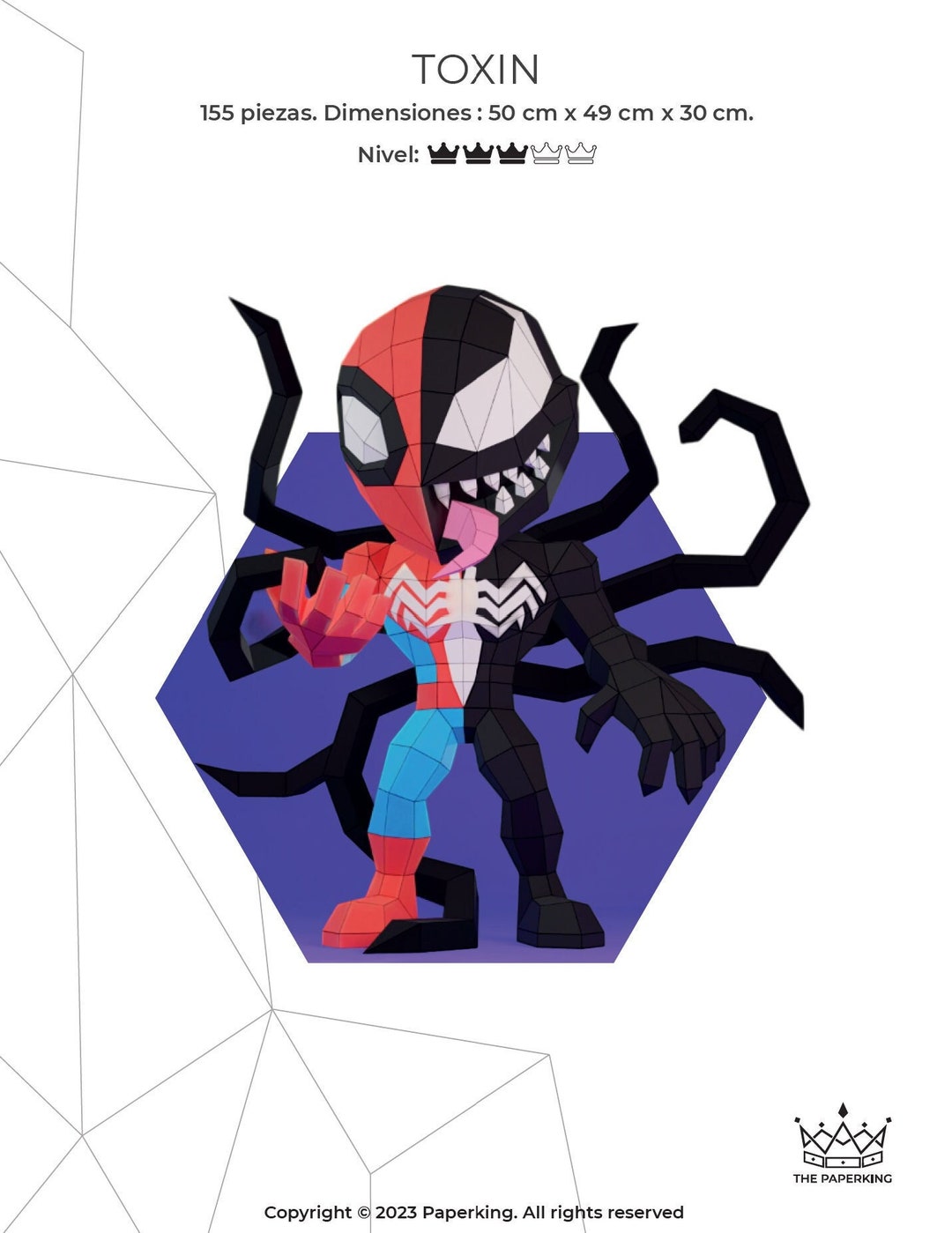 Toxic Spider Papercraft 3D, Pepakura Pdf Template Low Polygonal Paper ...
