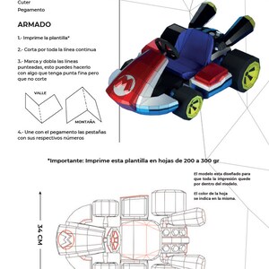 Mario kart Papercraft 3D, pepakura Pdf template Low polygonal Paper ...