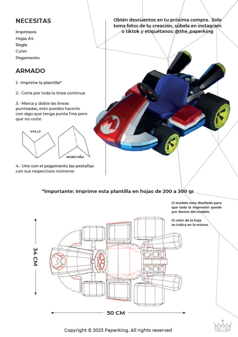 Mario Kart Papercraft 3D, Pepakura Pdf Template Low Polygonal Paper ...