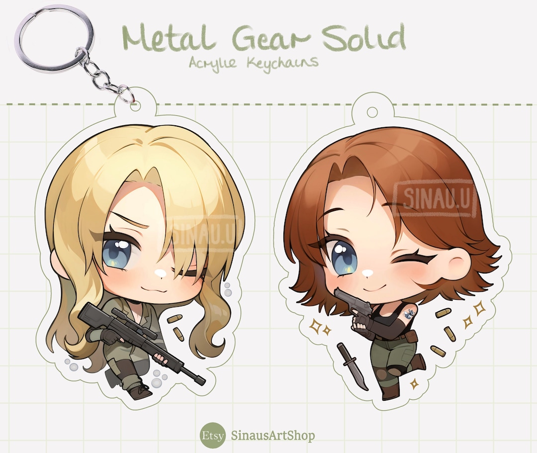2.5 Acrylic Keychain Metal Gear Solid Meryl Silverburgh and Sniperwolf ...