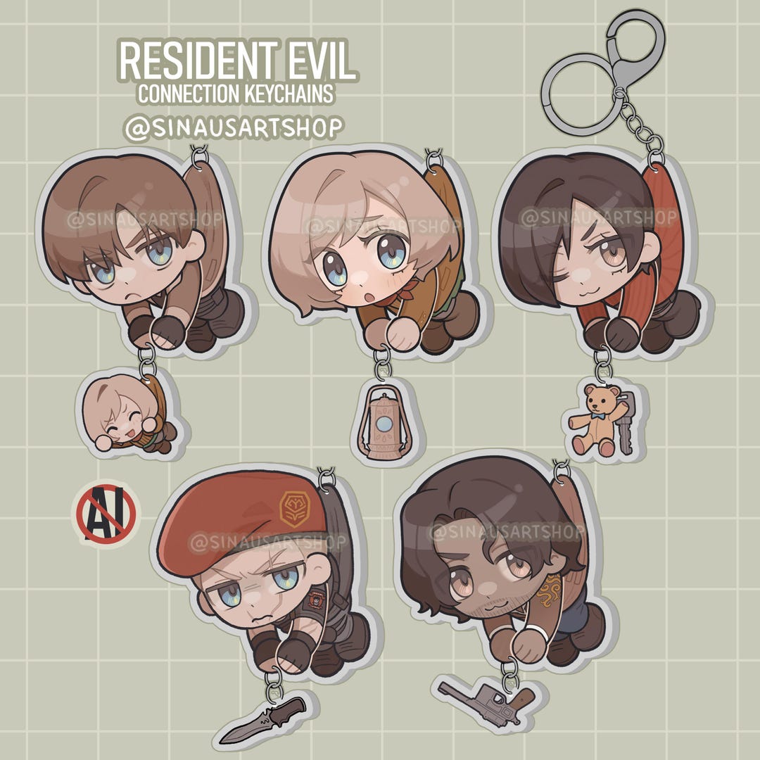 Resident Evil 4 Keychain - Leon Kennedy, Ashley Graham, Ada Wong, Luis ...