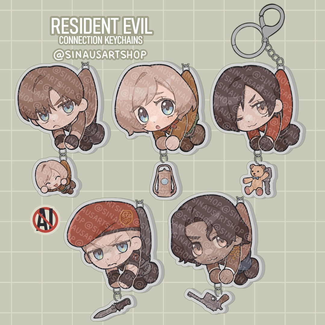Resident Evil 4 Keychain - Leon Kennedy, Ashley Graham, Ada Wong, Luis ...
