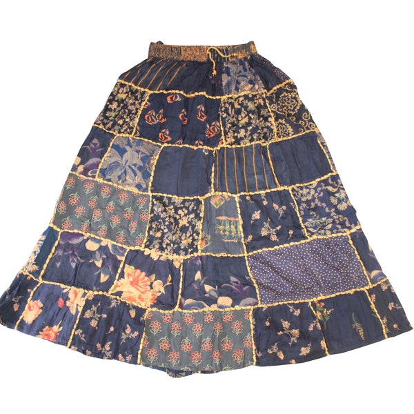 Long Patchwork Skirt - Etsy