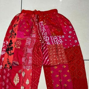 Himalayan Patchwork Hippie Pants With Two Pockets and Elastic Waist ...
