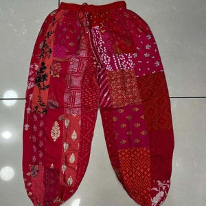 Himalayan Patchwork Hippie Pants With Two Pockets and Elastic Waist ...