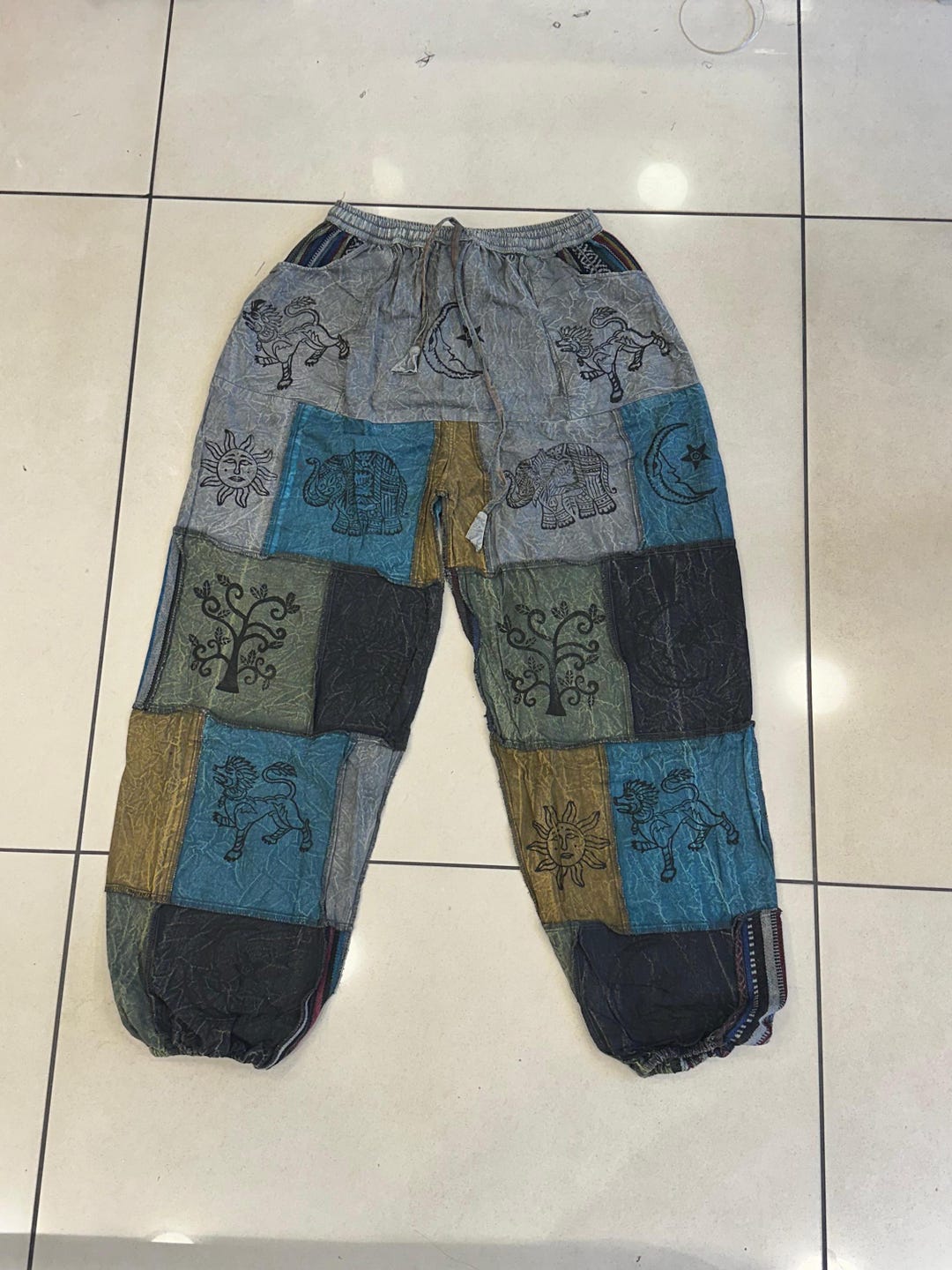 Beautiful Patch Work Harem Pant, Bohemian Comfortable Elastic Waist ...