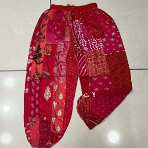 Himalayan Patchwork Hippie Pants With Two Pockets and Elastic Waist ...