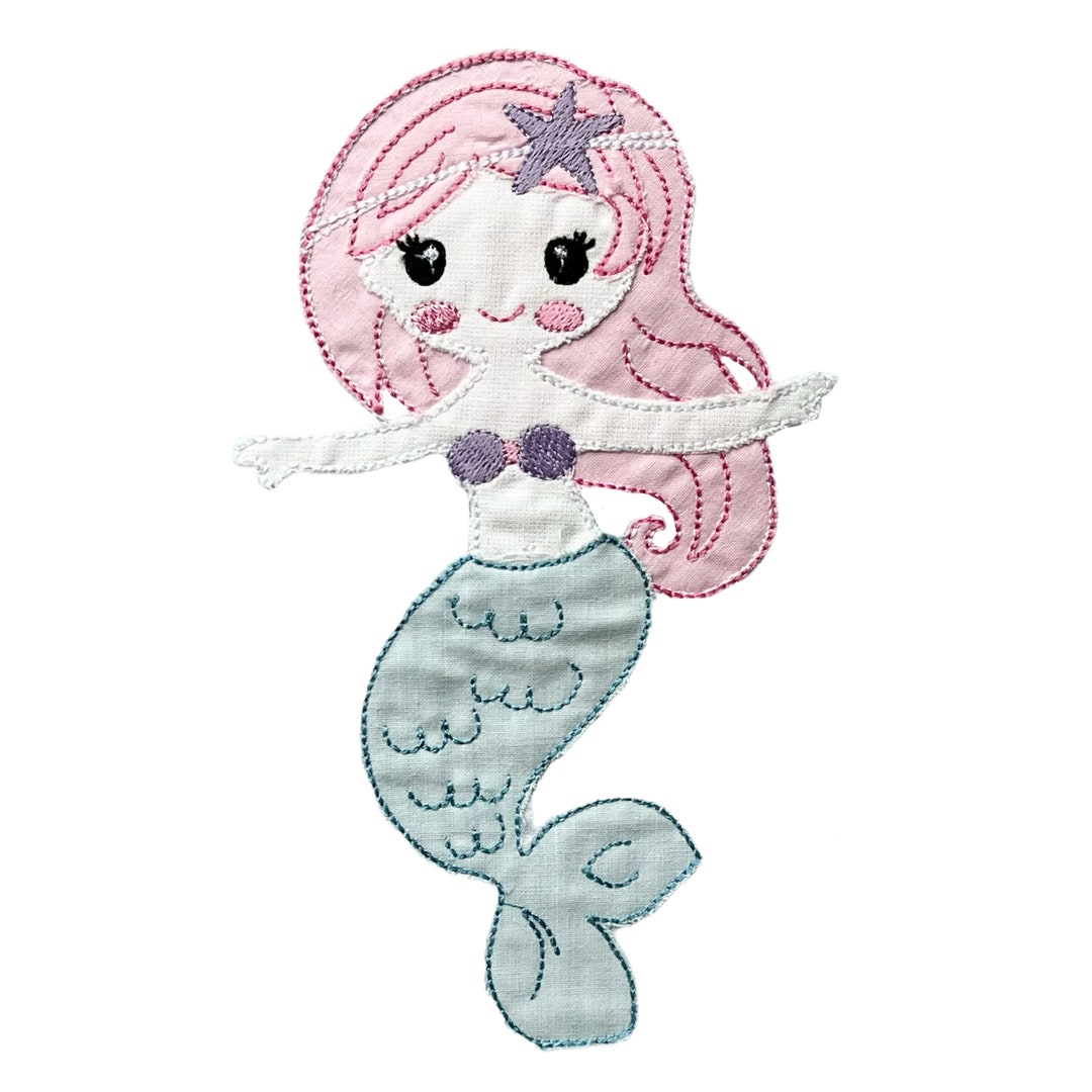 Patch/application mermaid/nixe Embroidery on Felt - Etsy