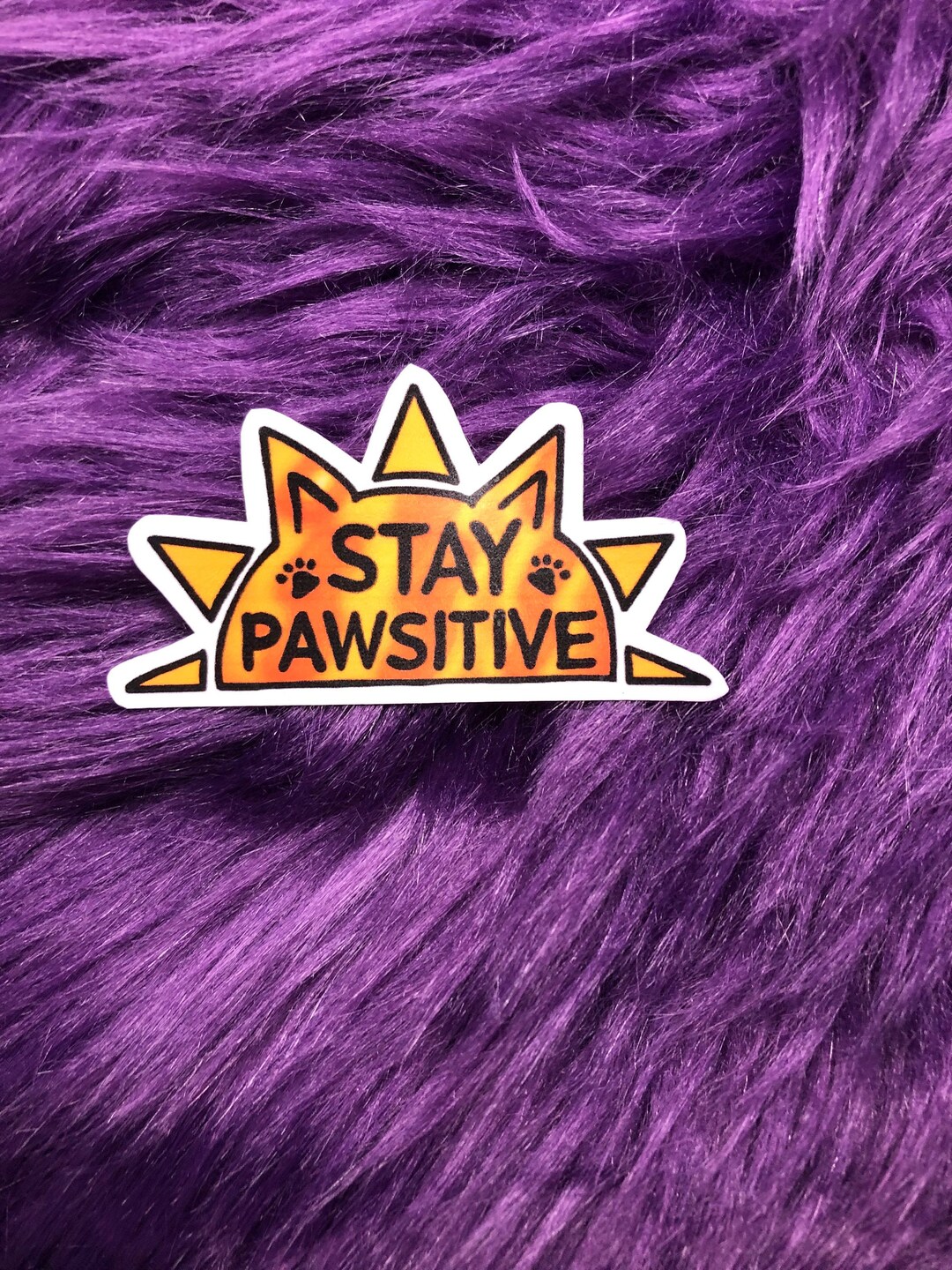 Stay Pawsitive Cat Sticker | Cat Sticker | Funny Cat Sticker | Positive ...