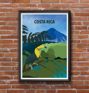Costa Rica Travel Poster Art Print Travel Poster Sizes: inches 8x10 ...