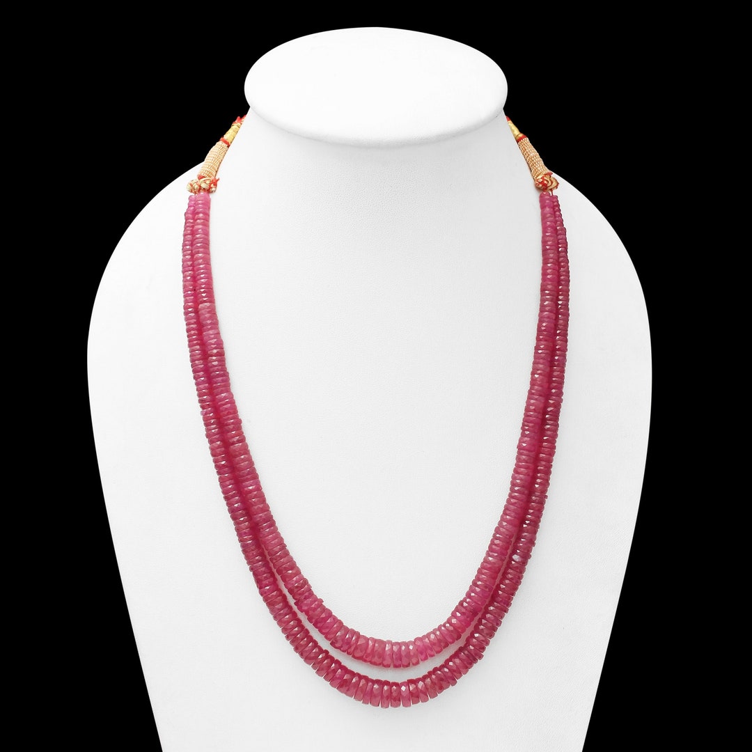Buy ON SALE Ruby Beaded Necklace, Ruby Faceted 4.5mm-10.5 Mm Tyre Beads ...