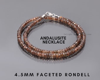 Brown Necklace Andalusite Gemstone Jewelry Sterling Silver - Etsy