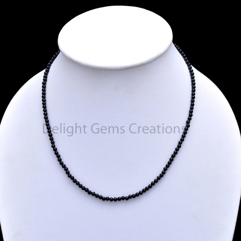 Black Bead Necklace - Etsy
