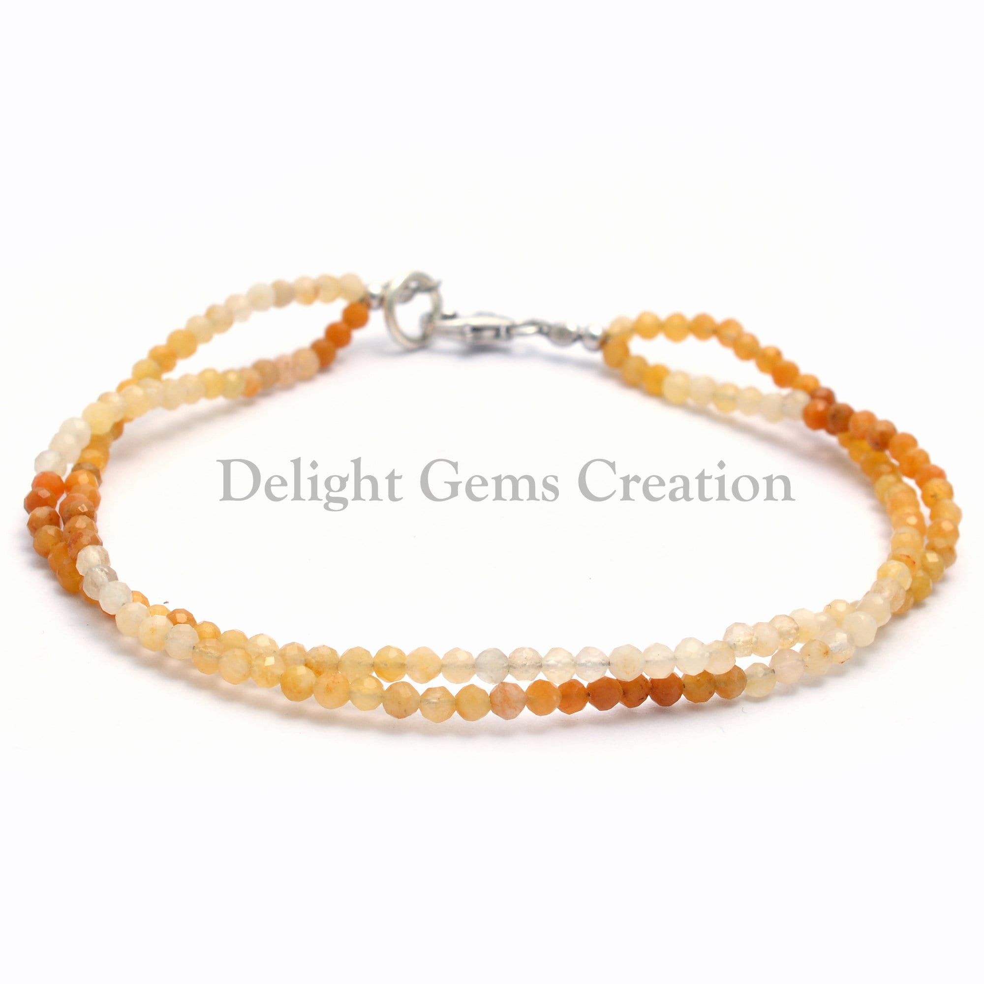 Shaded Heliodor Aquamarine Beaded Bracelet, 2.5mm Yellow Heliodor Micro ...