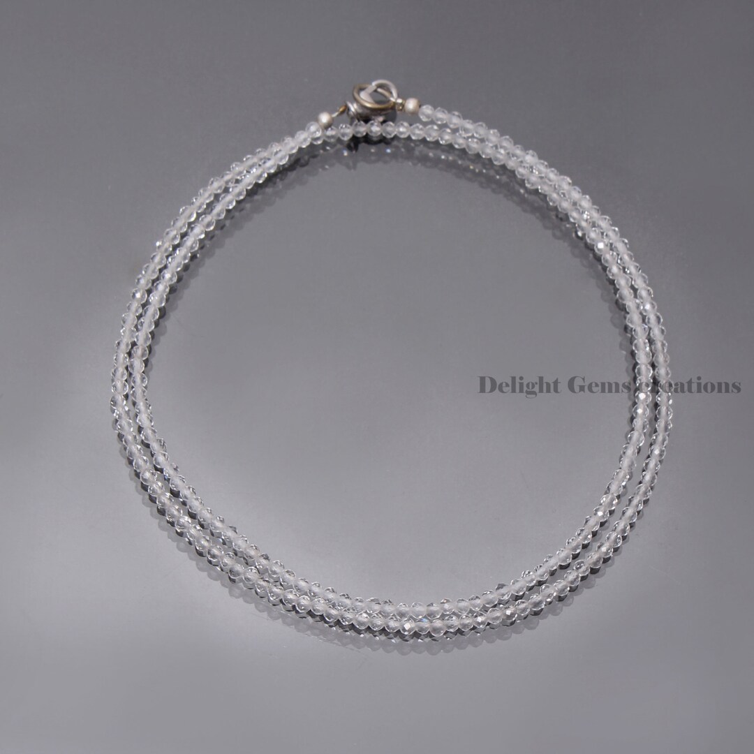 Natural Crystal Quartz Bead Necklace 2mm Crystal Quartz Micro - Etsy