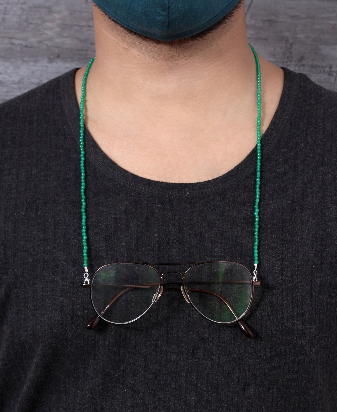 Gemstone Mask Holder Beaded Mask Holder Green Onyx Mask - Etsy