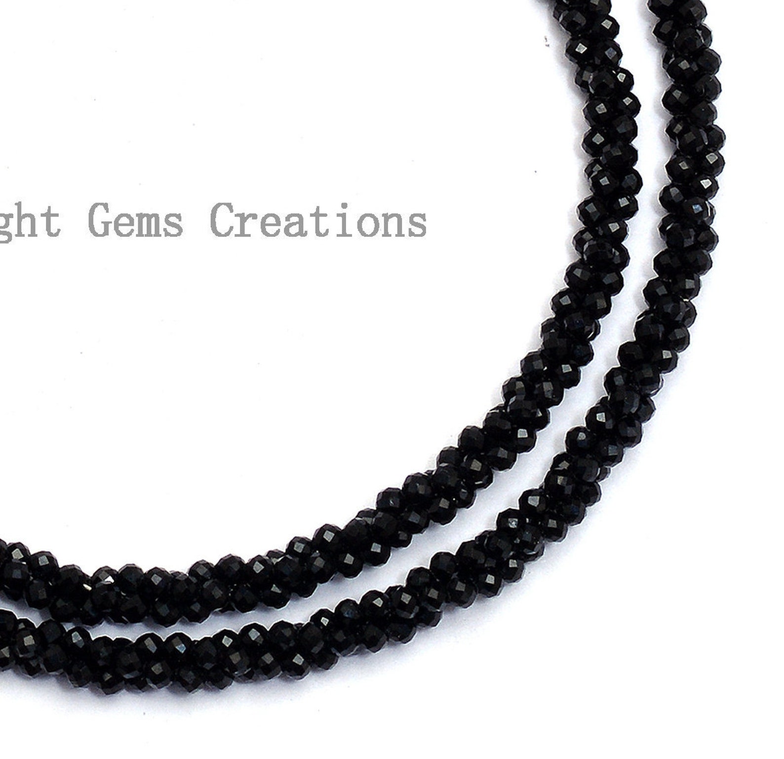 Black Spinel Micro Faceted Beads Necklace 2-2.5mm Spinel - Etsy