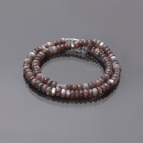 Chocolate Moonstone Beads Necklace Brown Mocha Moonstone | Etsy