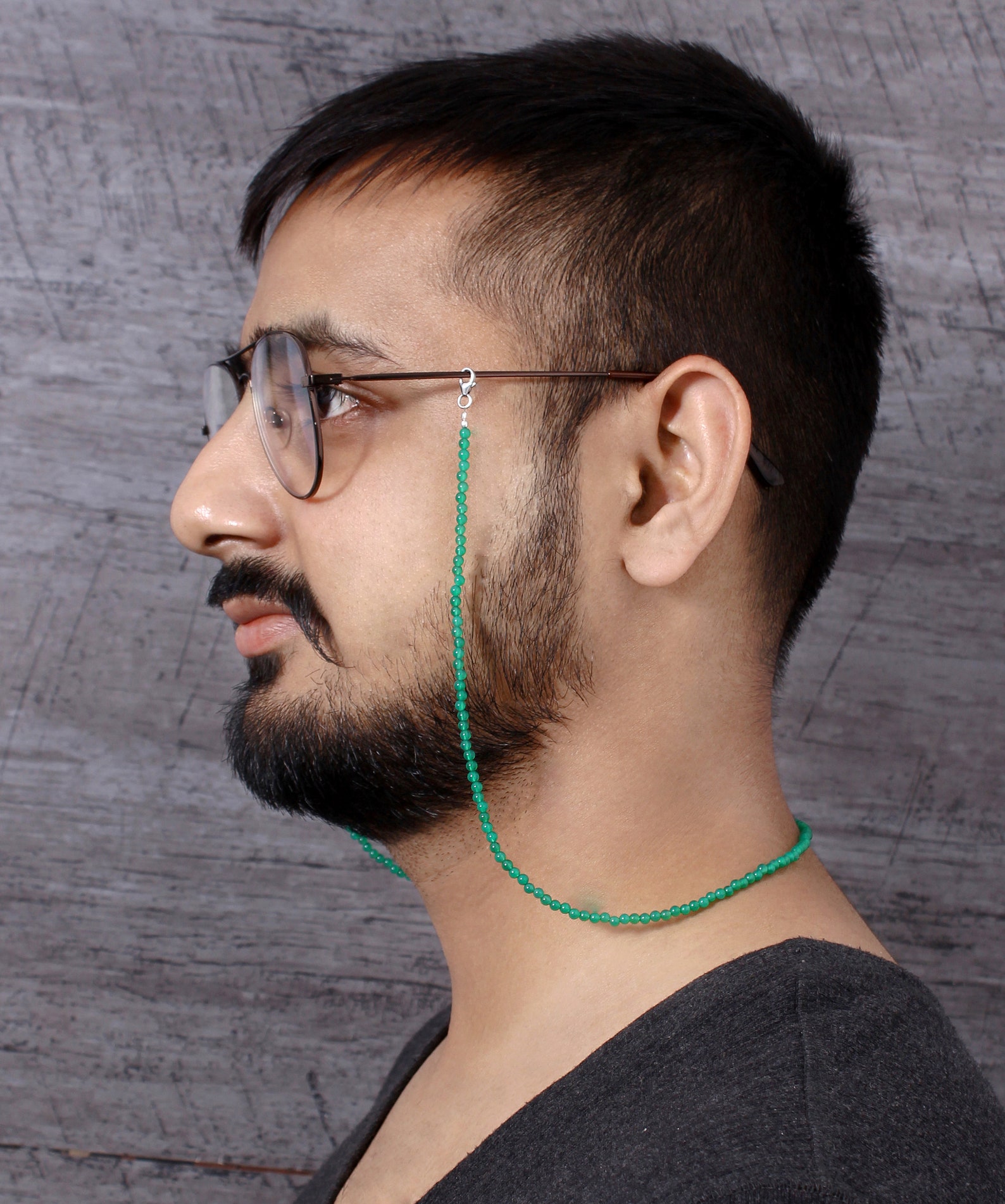 Gemstone Mask Holder Beaded Mask Holder Green Onyx Mask - Etsy