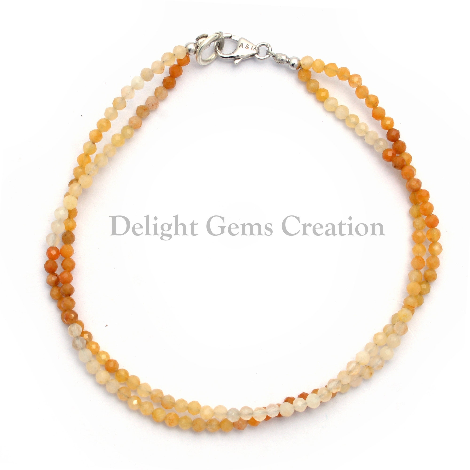 Shaded Heliodor Aquamarine Beaded Bracelet, 2.5mm Yellow Heliodor Micro ...