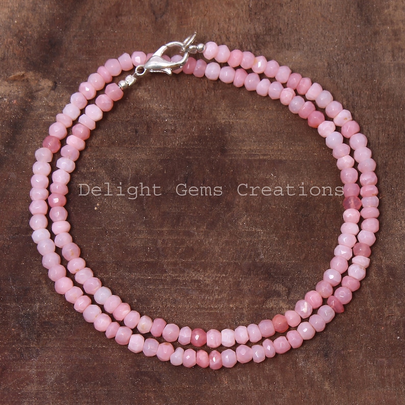 Pink Peruvian Opal Beaded Necklace 4.5mm-5mm Pink Opal - Etsy