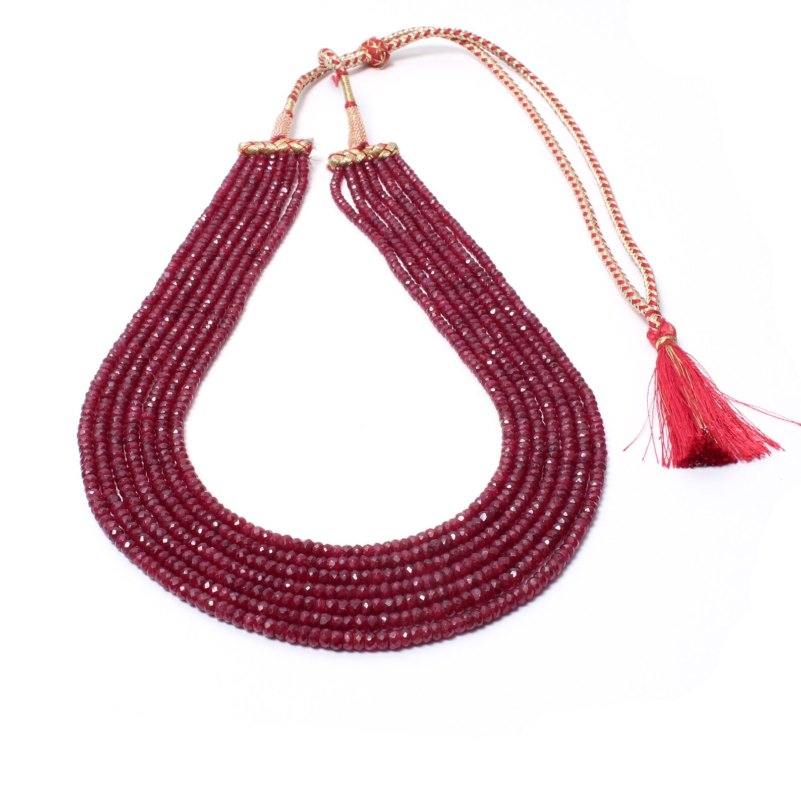 Buy ON SALE Ruby Beaded Necklace Ruby Faceted 4mm to 5mm Rondelle ...