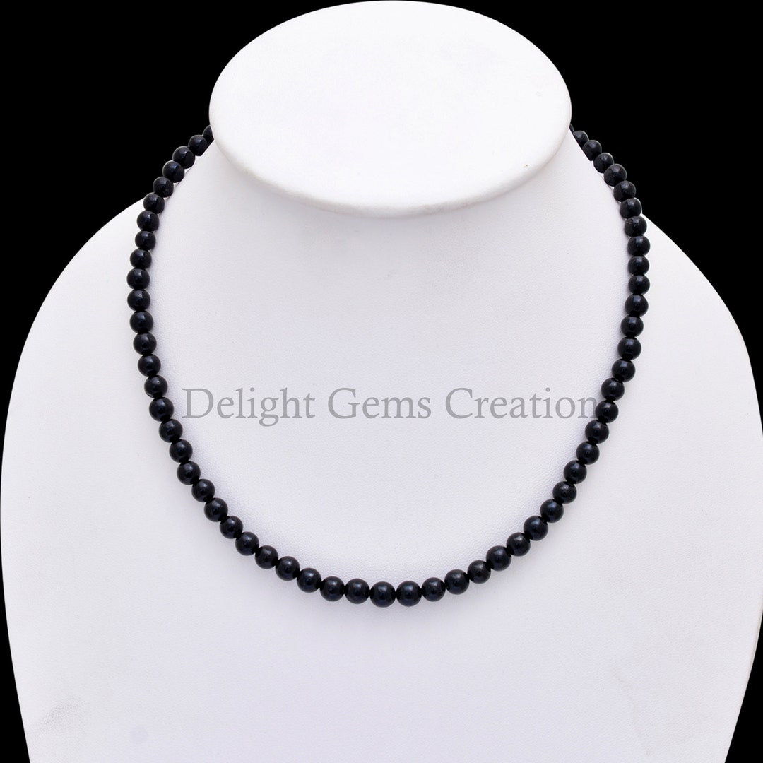Black Onyx Necklace Beaded Necklace 6mm-7mm Onyx Smooth - Etsy