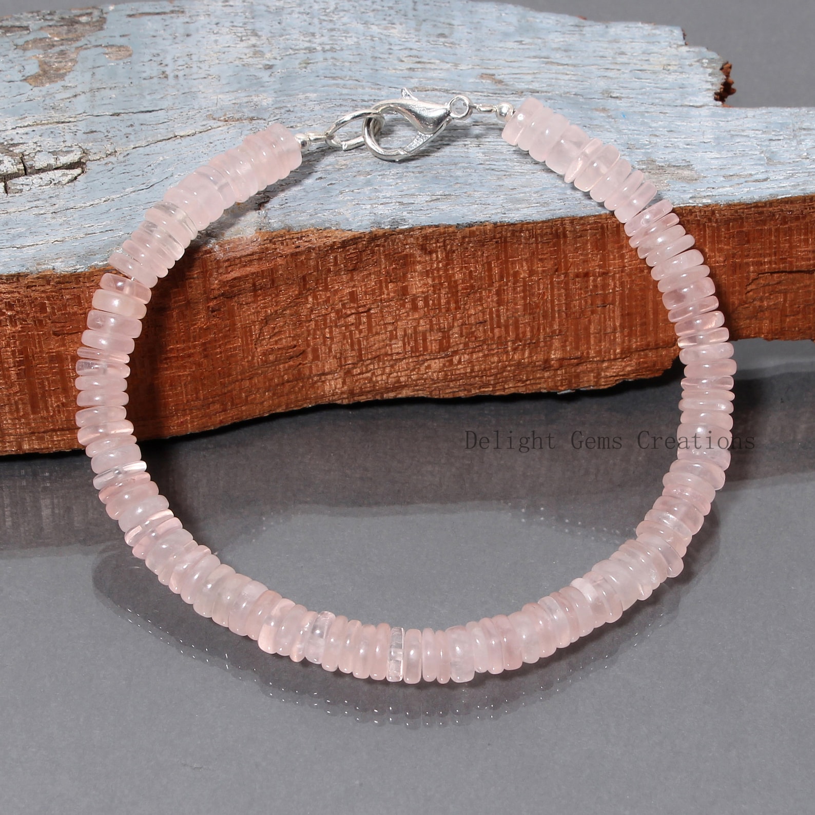 Natural Rose Quartz Beaded Bracelet 6mm Rose Quartz Smooth - Etsy