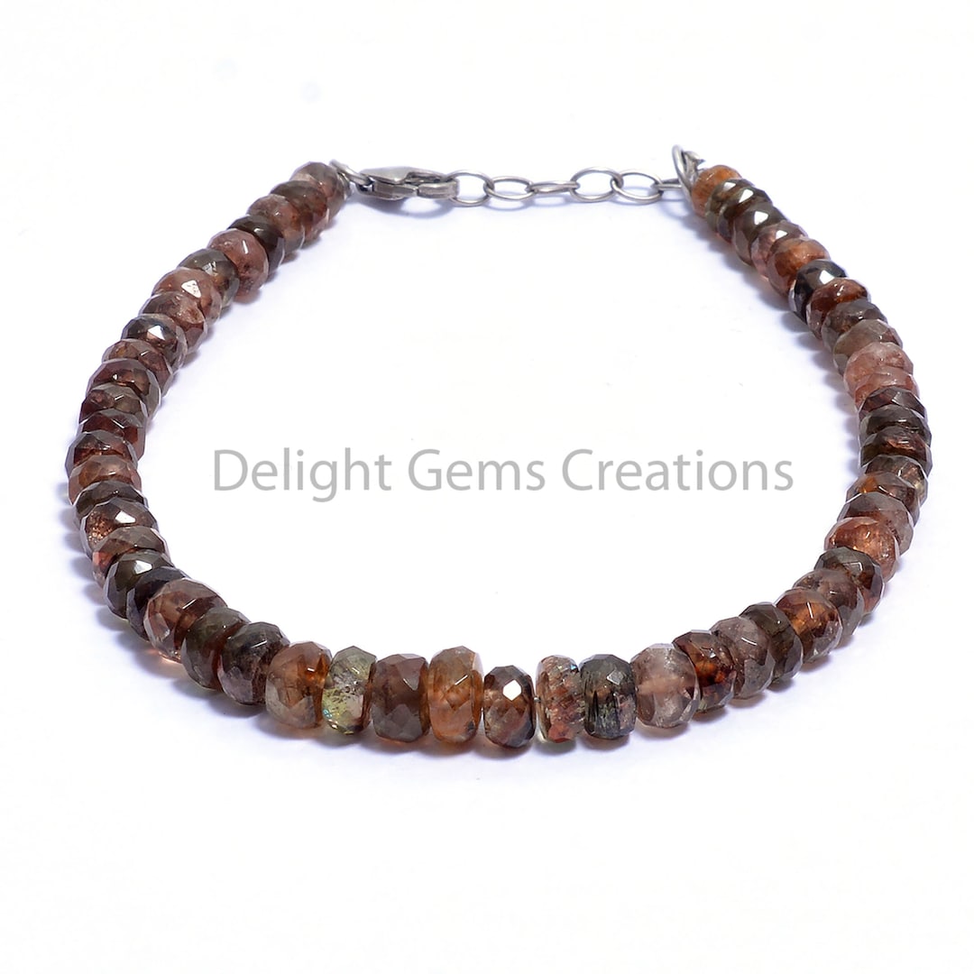 Andalusite Beaded Bracelet, 4.5mm-5mm Andalusite Faceted Rondelle Beads ...