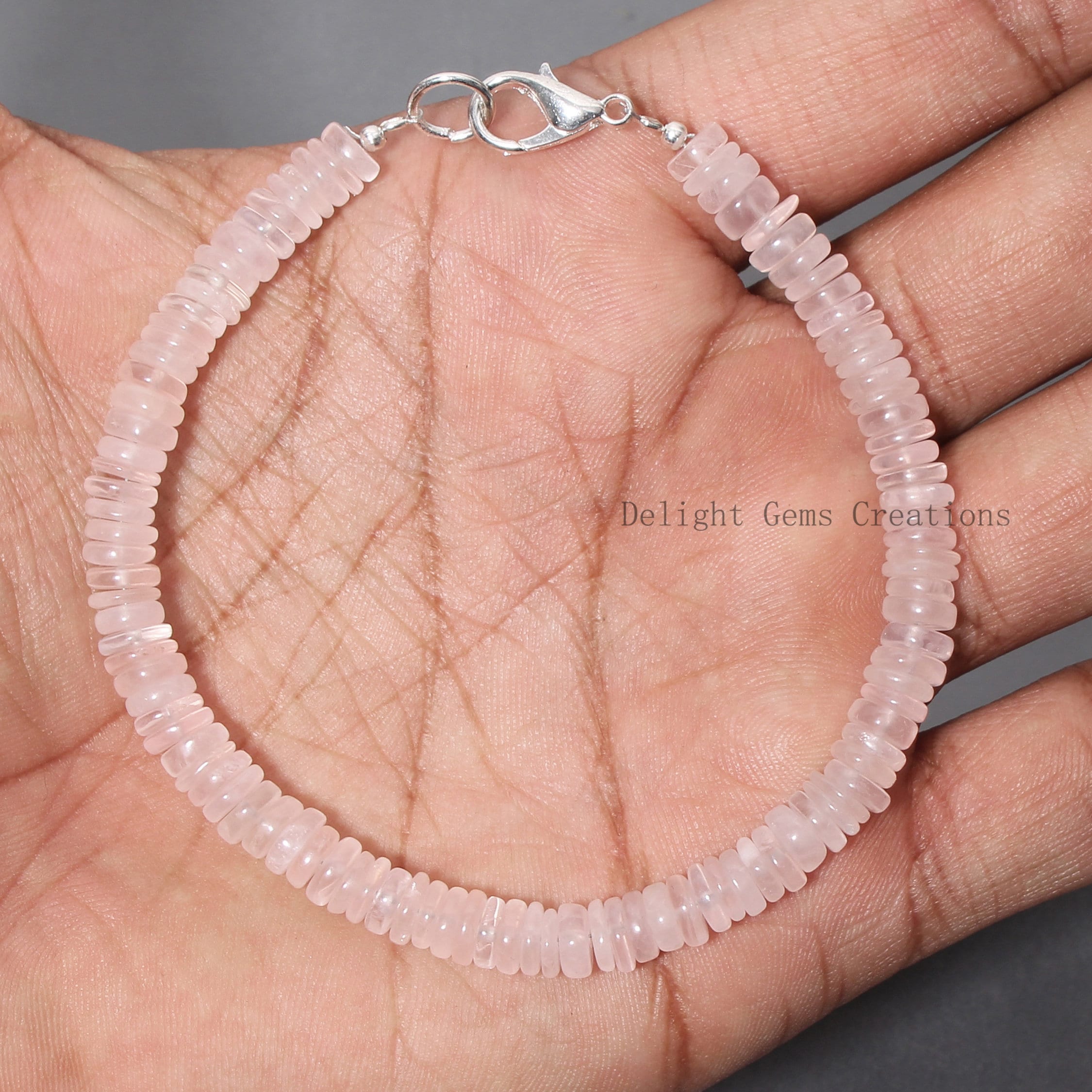 Natural Rose Quartz Beaded Bracelet 6mm Rose Quartz Smooth - Etsy