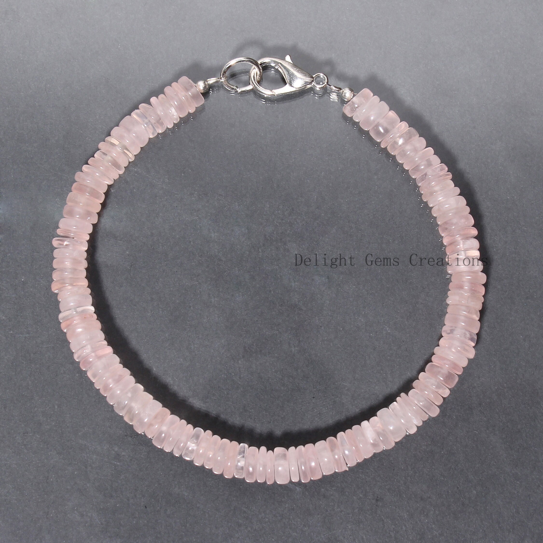 Natural Rose Quartz Beaded Bracelet 6mm Rose Quartz Smooth - Etsy