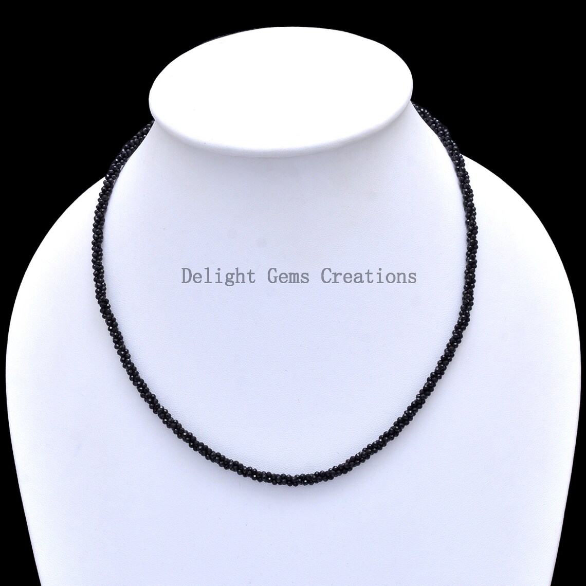 Black Spinel Micro Faceted Beads Necklace 2-2.5mm Spinel | Etsy