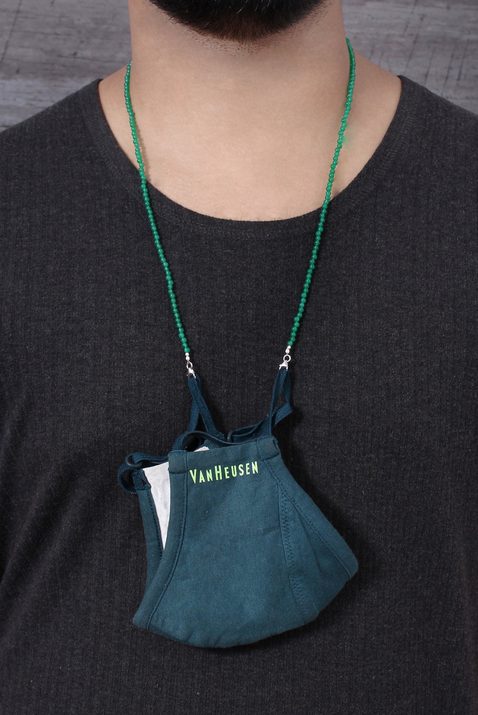 Gemstone Mask Holder Beaded Mask Holder Green Onyx Mask - Etsy