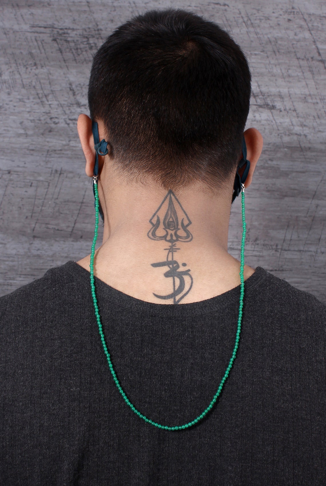 Gemstone Mask Holder Beaded Mask Holder Green Onyx Mask | Etsy