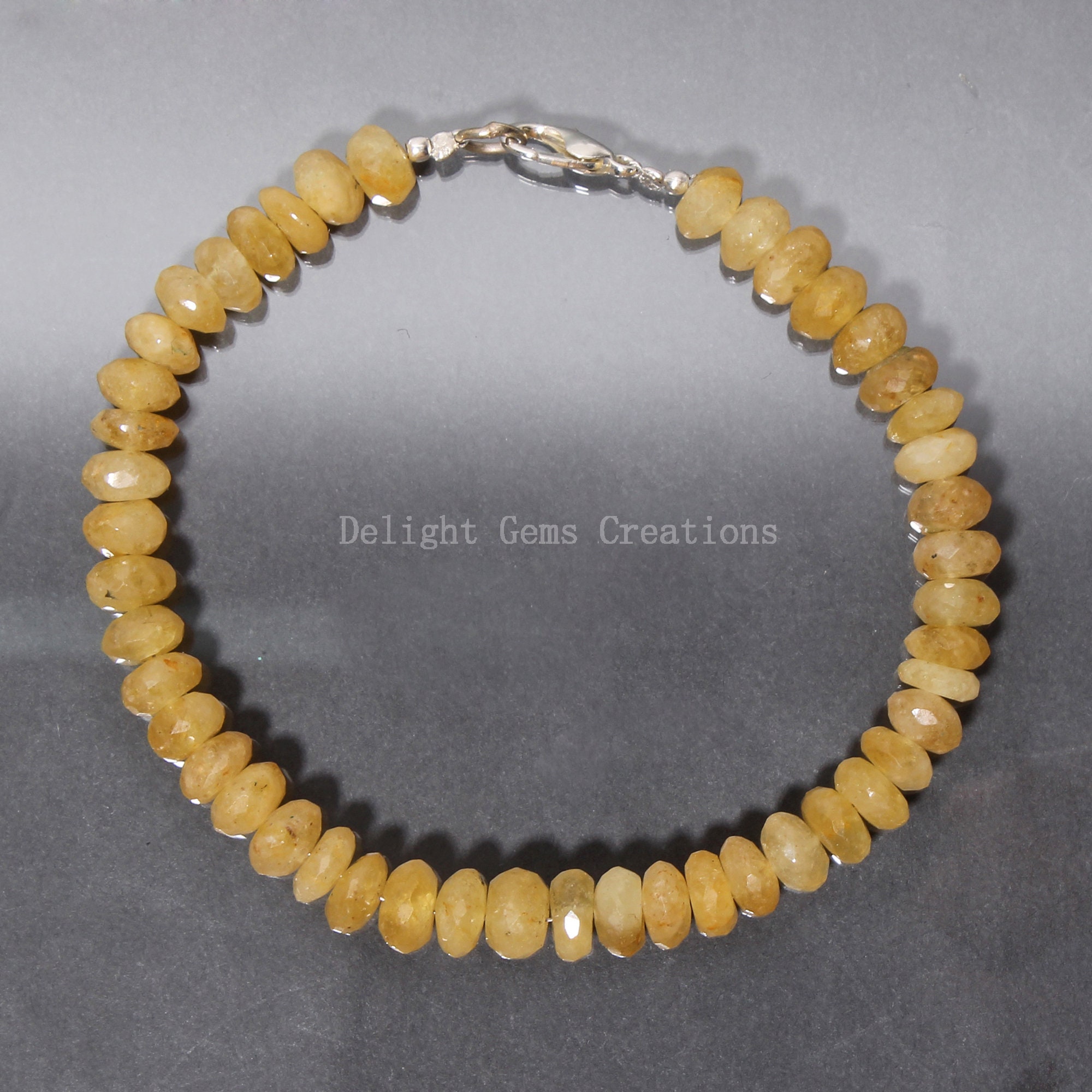 Yellow Heliodor Golden Beryl Gemstone Beads Bracelet, 7-7.5mm Heliodor ...
