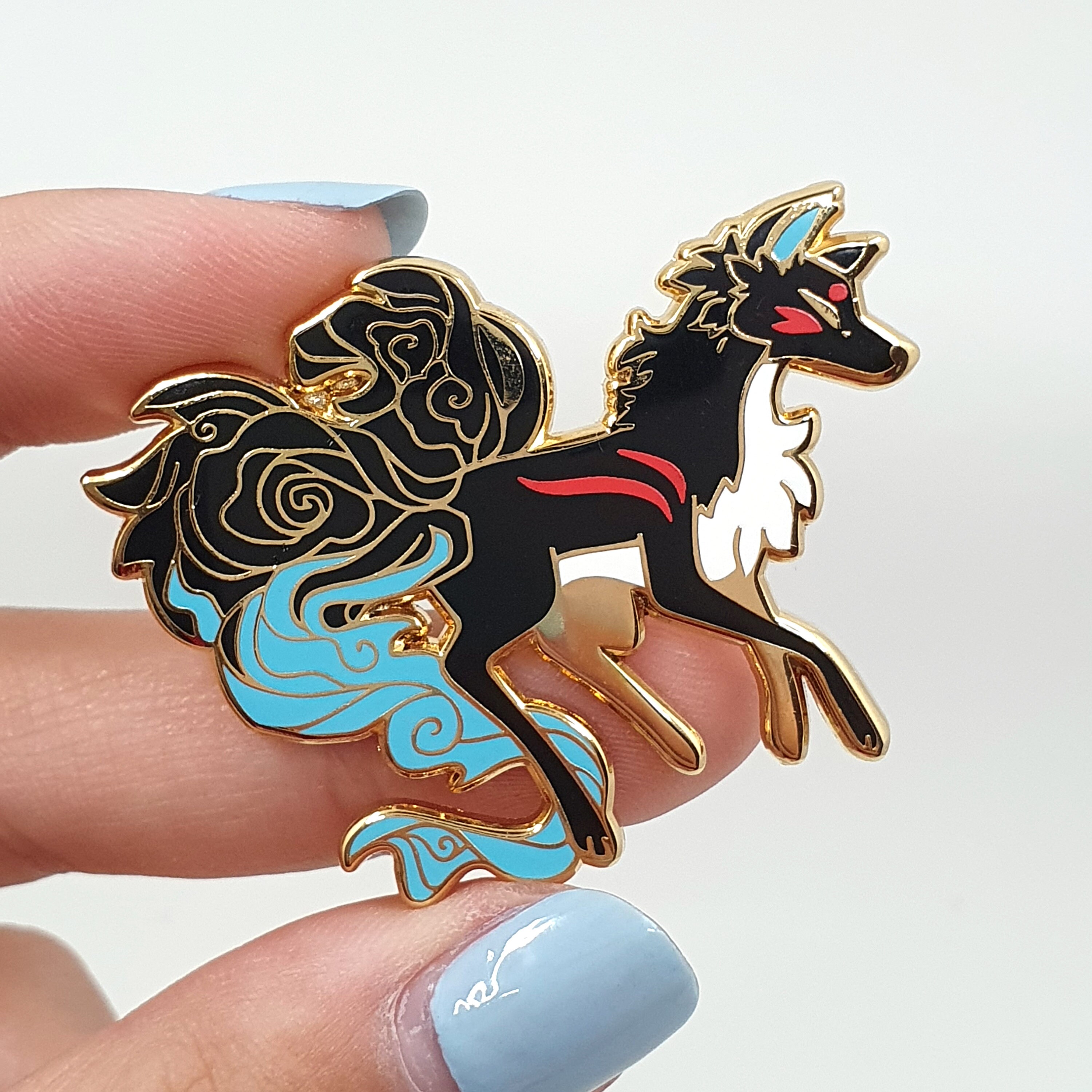 Kitsune Hard Enamel Pin black | Etsy