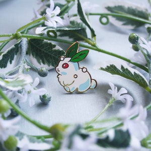 Snow Bunny Enamel Pin - Etsy