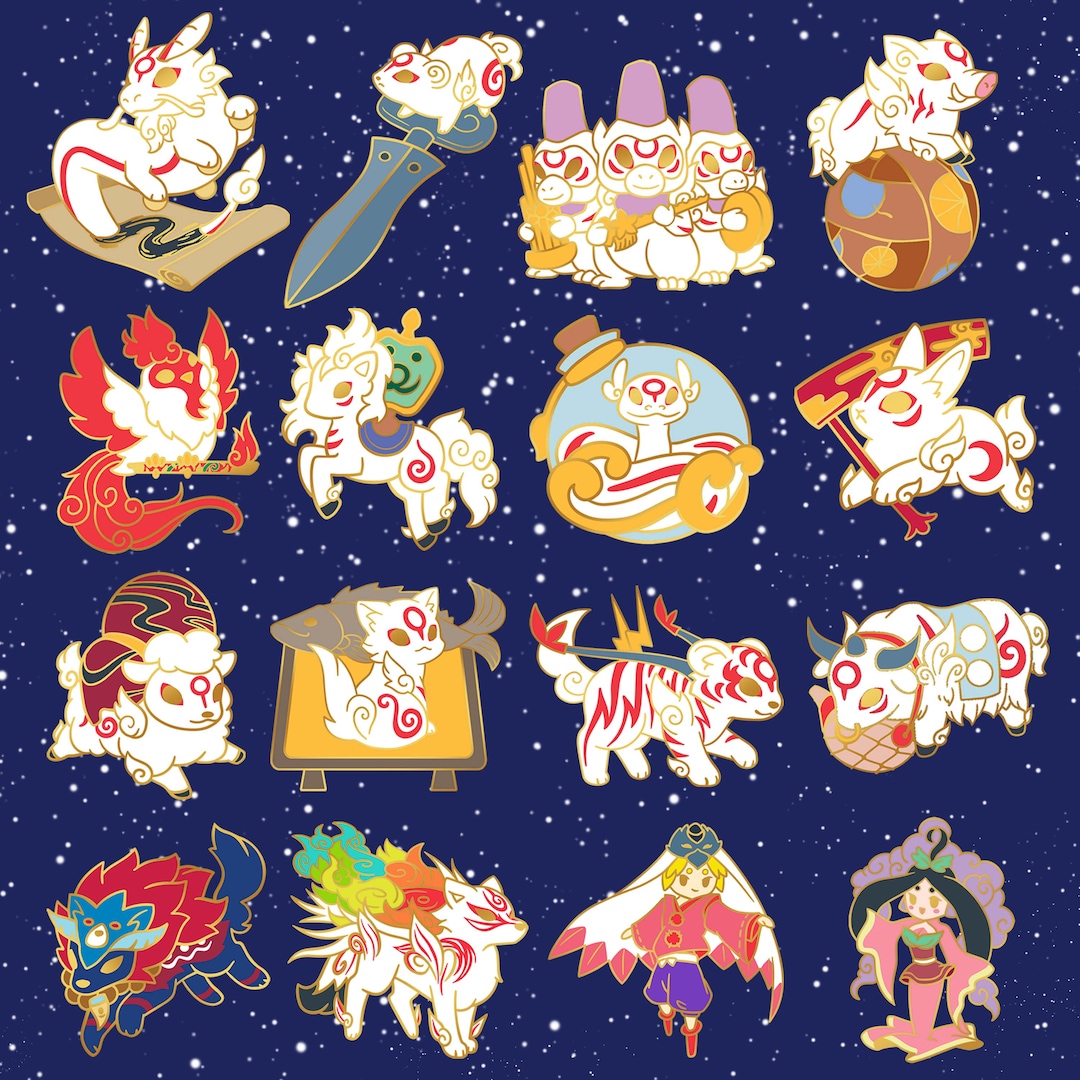 Okami Celestial Brush God Pin - Etsy