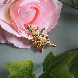 Wattle Flower Enamel Pin - Etsy