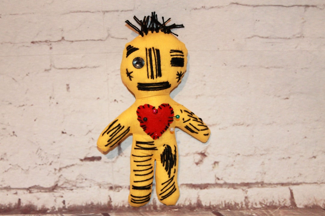 Voodoo Doll With Pins Yellow Voodoo Goth - Etsy