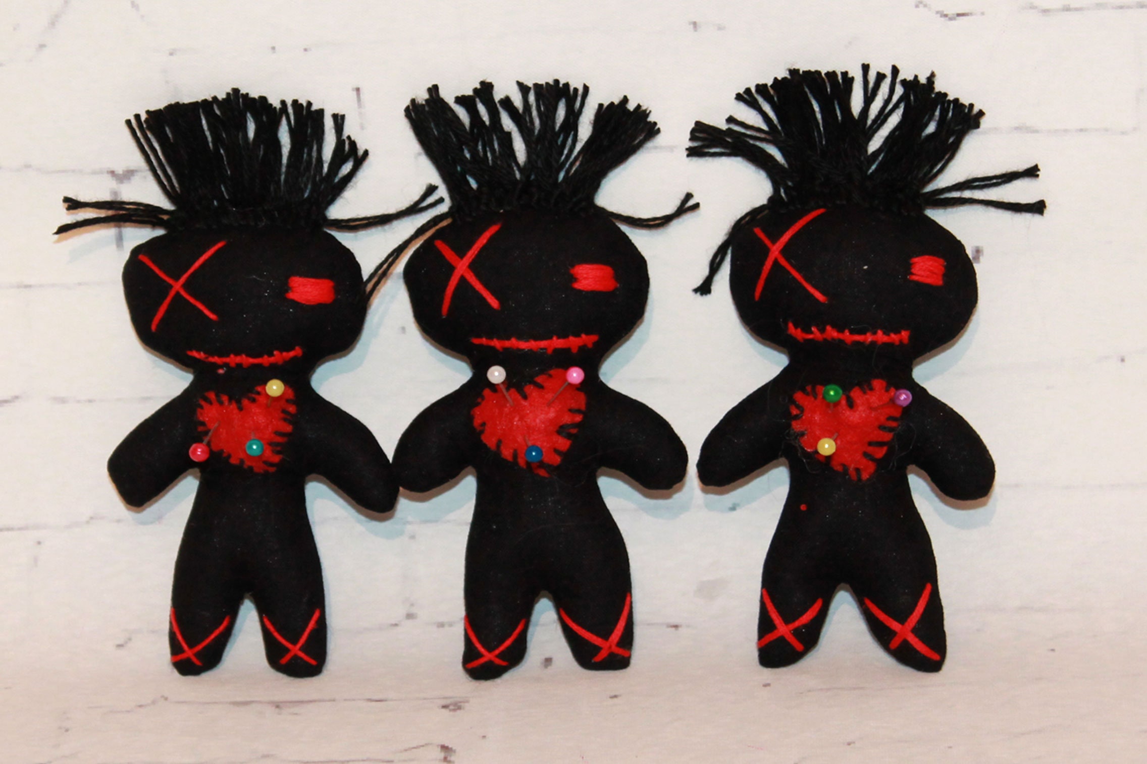 3 Voodoo Dolls Black 45 Inches Goth Gift - Etsy