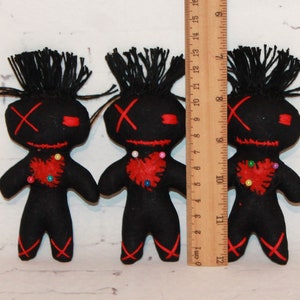 3 Voodoo Dolls Black 4,5 Inches Goth Gift - Etsy