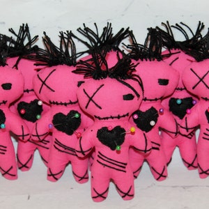 20 Pink Voodoo Doll With Black Heart - Etsy